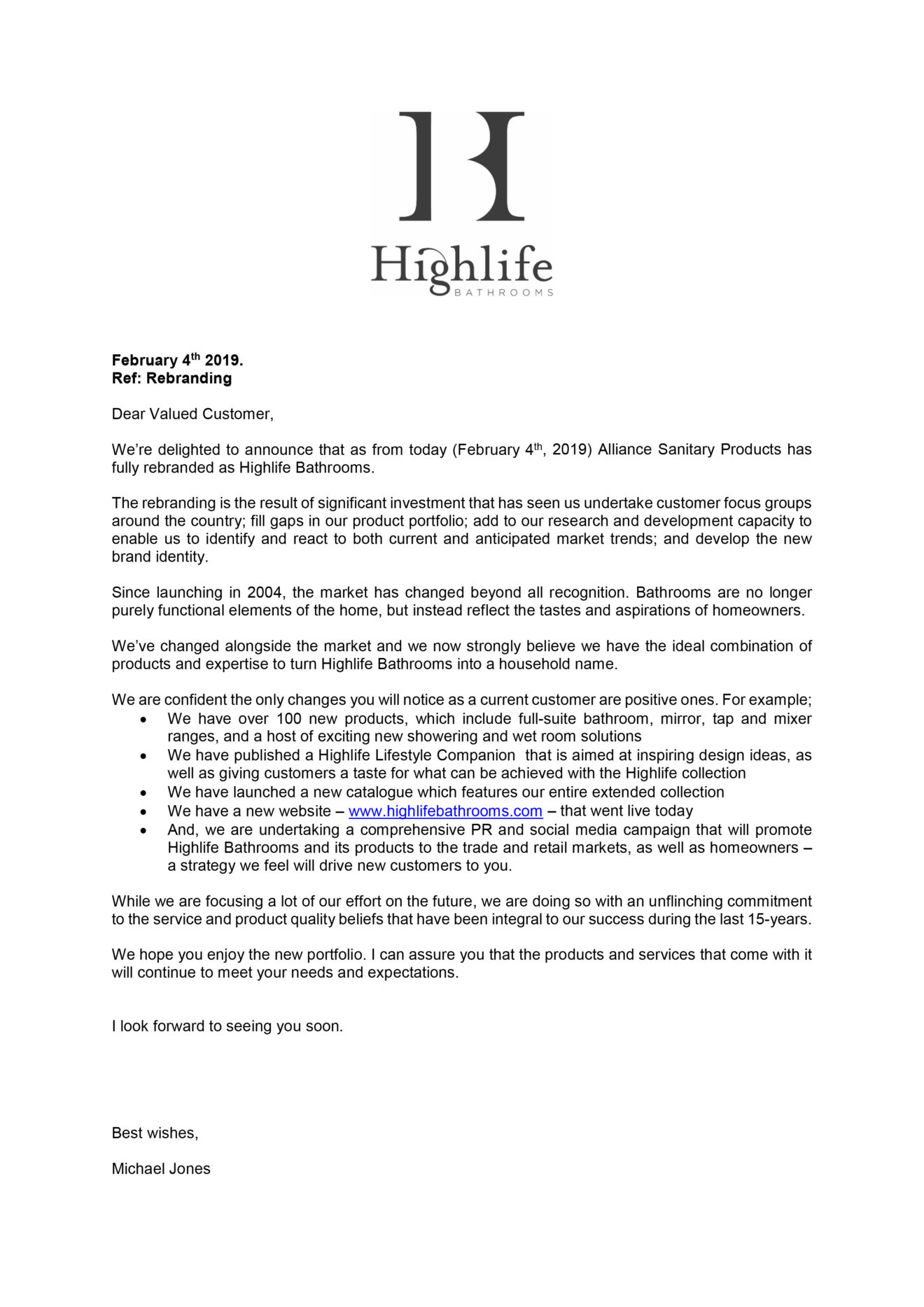 Highlife Bathrooms - Re-branding 2019 - MPH