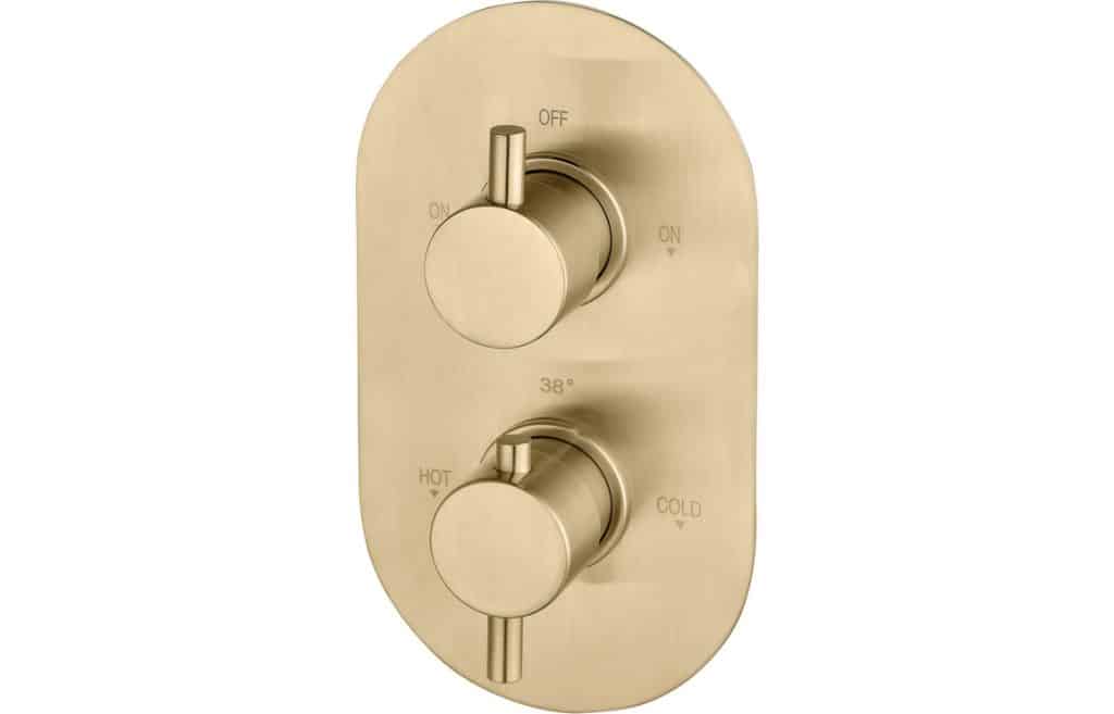 Two Outlet Shower Valve - Brushed Brass - MPH