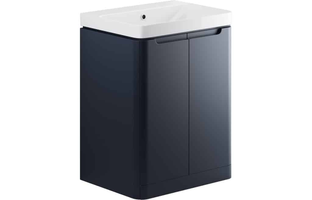 Lambra 600mm 2 Door Floor Standing Basin Unit - Matt Indigo - MPH
