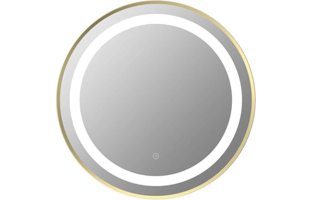 Halo 600mm Round Front-Lit LED Mirror - Brushed Brass - MPH