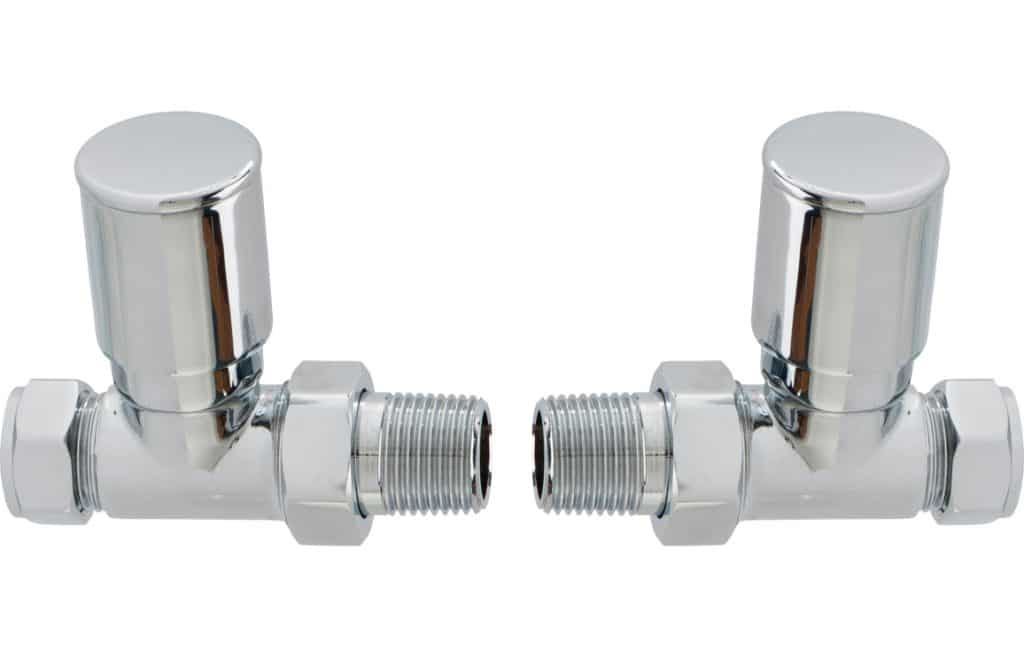 Patterned Chrome Radiator Valves - Straight - MPH
