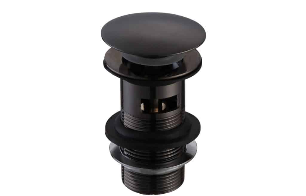 Basin Push Button Waste (Slotted) - Matt Black - MPH