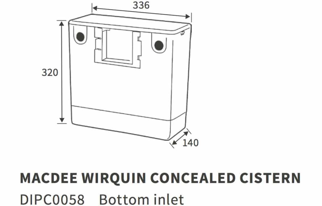 Macdee Wirquin Concealed Cistern (Bottom Inlet) - MPH