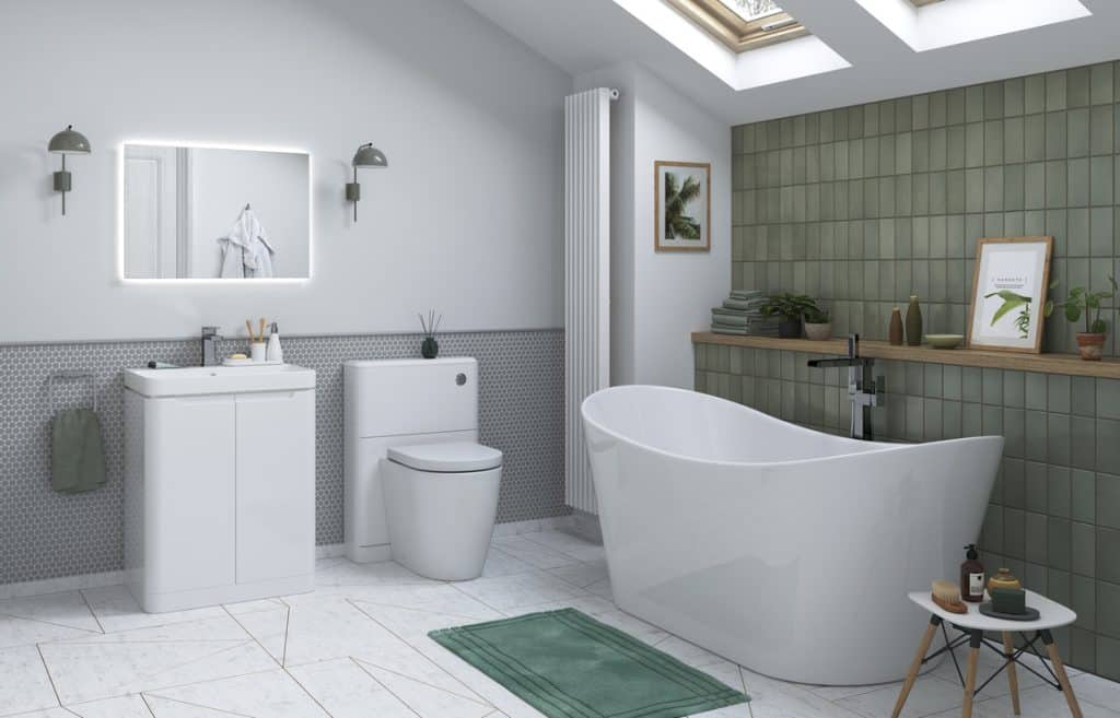 Lambra 600mm 2 Door Floor Standing Basin Unit - White Gloss - MPH