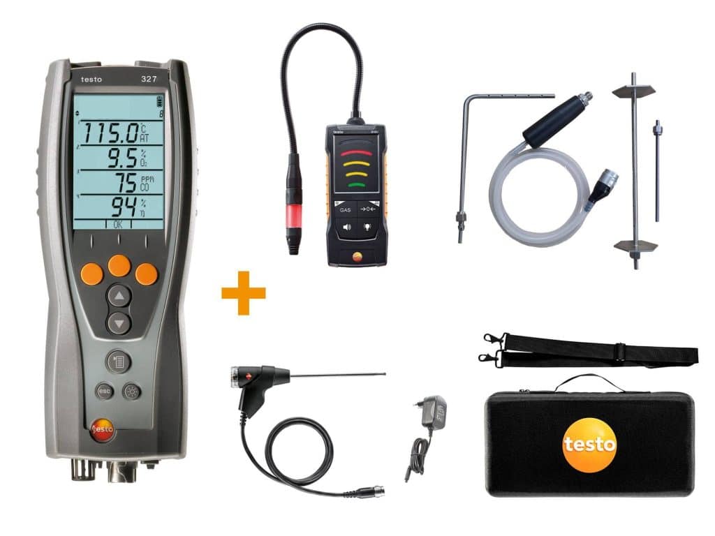 testo 327 - Flue Gas Analyser (standard kit + testo 316i leak detector ...