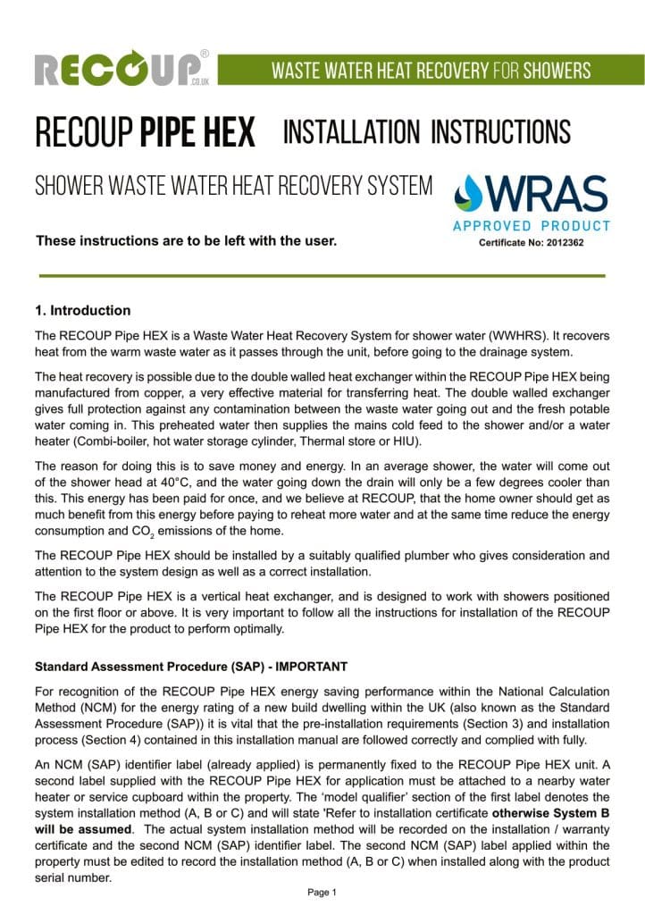 Recoup Pipe HEX - MPH
